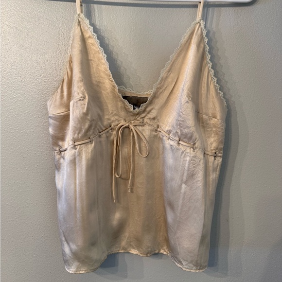 Reformation | Tops | Reformation Cream Silk Top With Lace Edging | Poshmark
